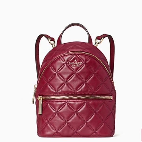 kate spade | Bags | Kate Spade Mini Convertible Backpack Leather Red ...